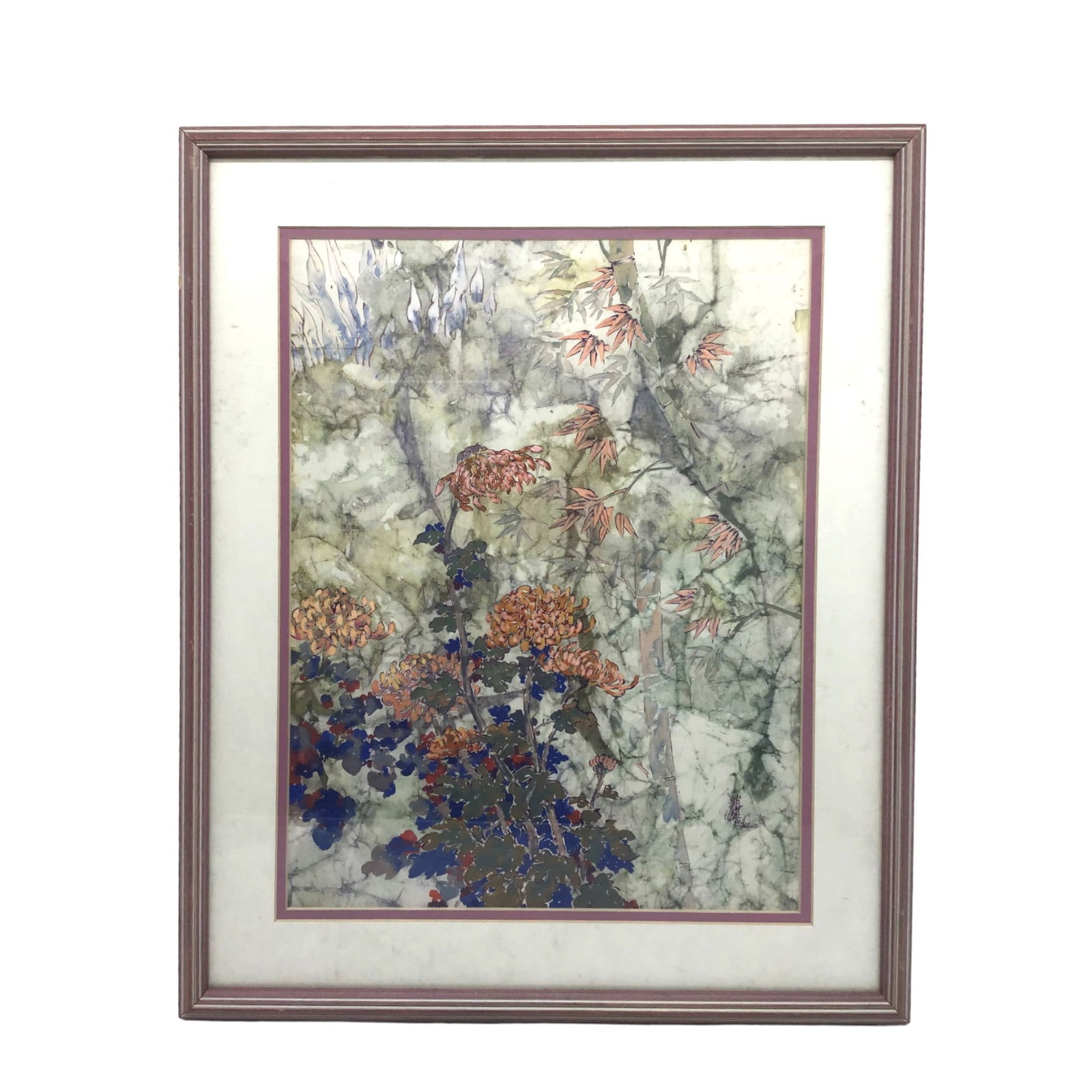 Peter Hsu (chinese American, 1931 2016) Signed Flower Watercolor Painting