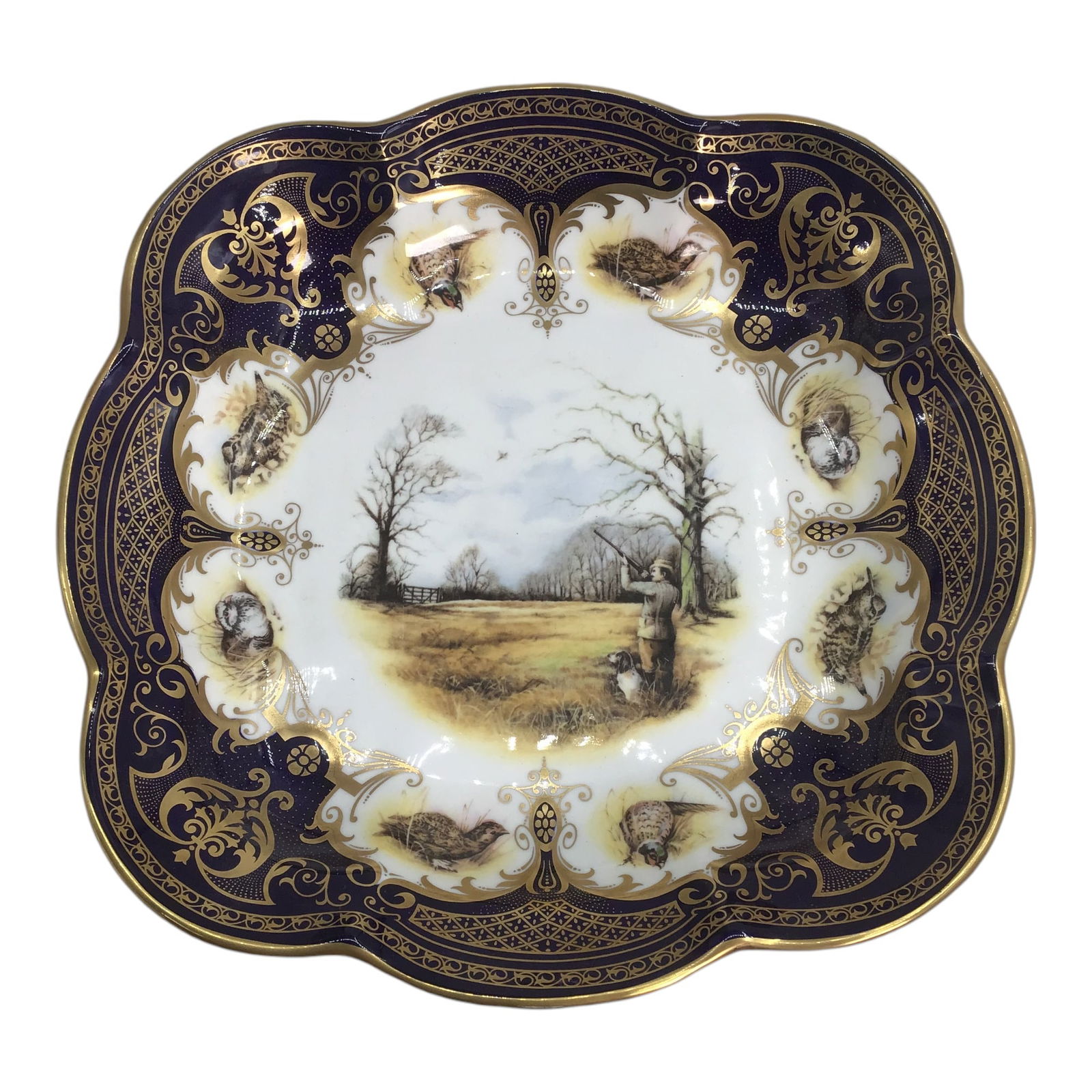 Elizabethan Fine Bone China Sporting Pleasures Dish 'the Shoot' Auction