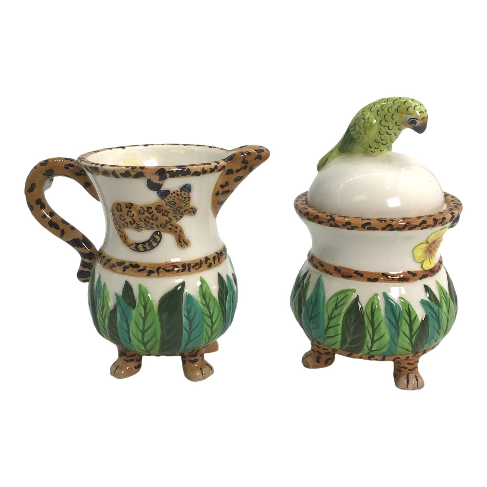 Lynn Chase Hand Painted Creamer And Sugar Bowl Auction
