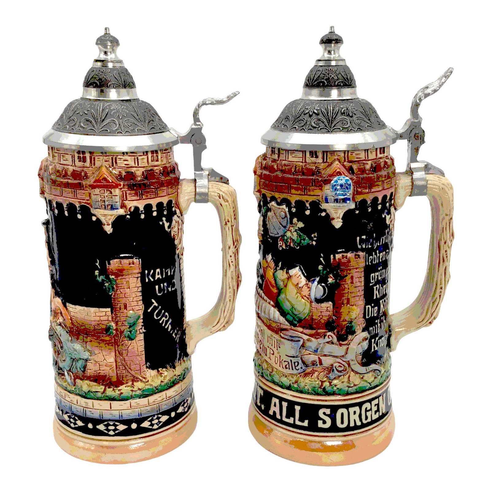 Pair Of Original King German Beer Steins Auction