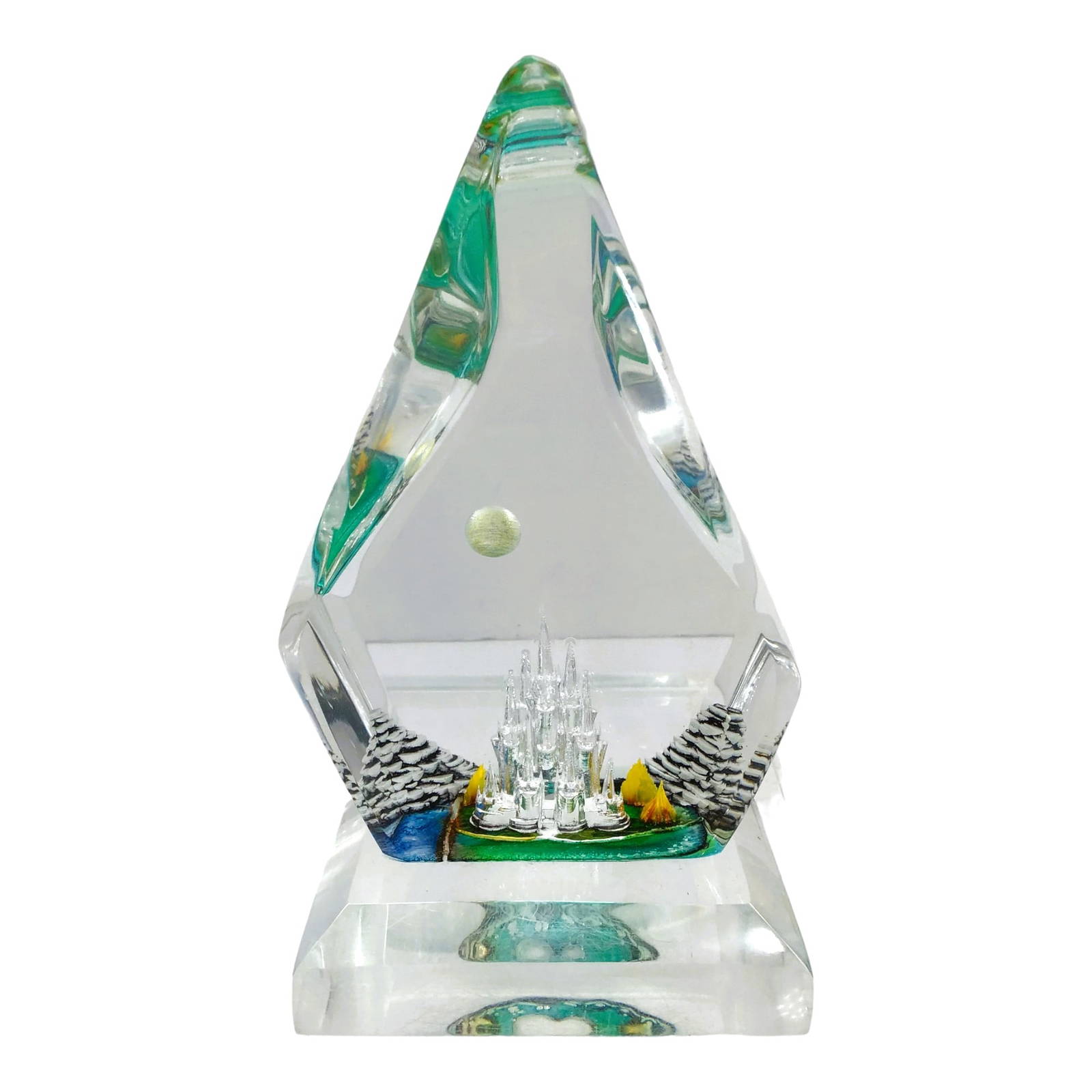 Lucite Acrylic Fantasy Castle Paperweight Auction