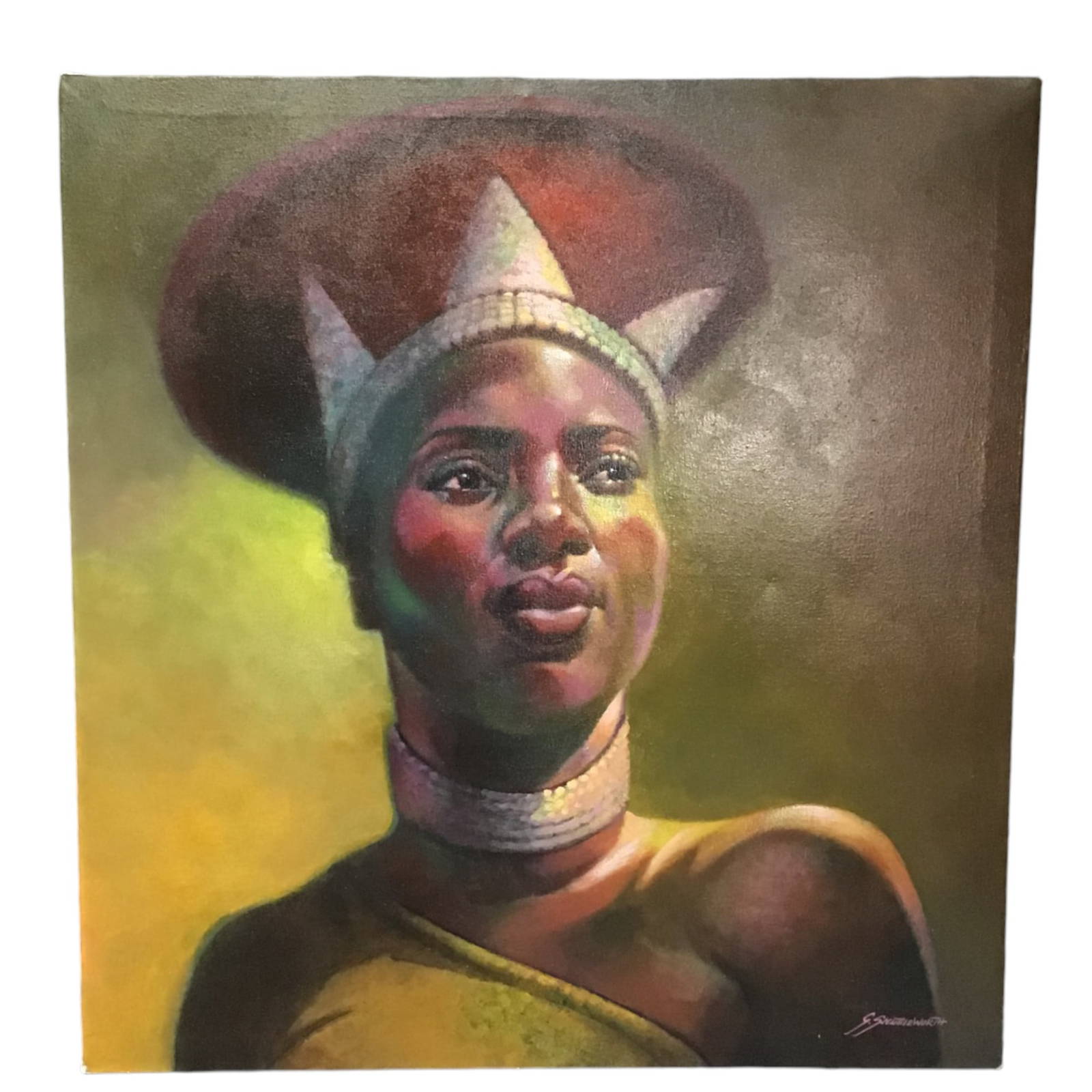 Gary Shuttleworth (south African) Signed Oil On Canvas Portrait Auction