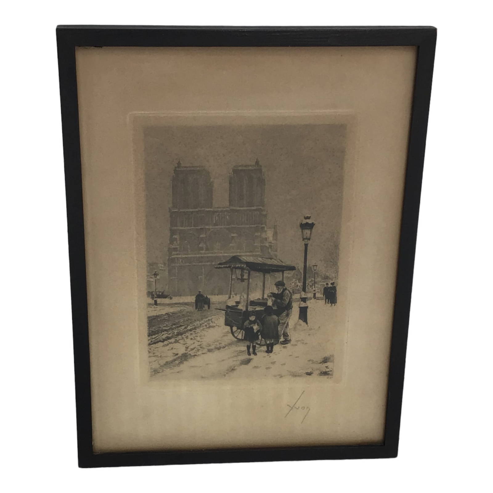 Yvon (1922 -1954) Signed Etching Notre Dame Auction