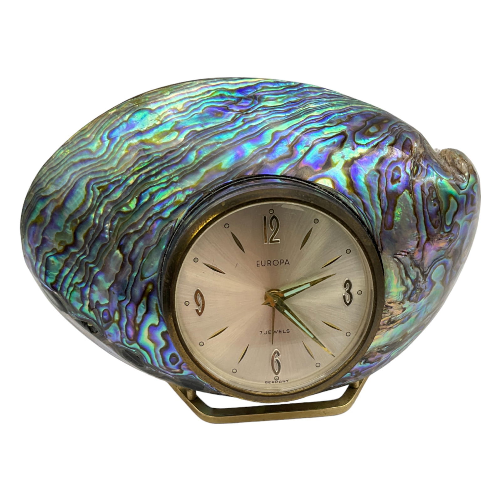 Paua Shell Made In New Zealand Desk Clock Auction