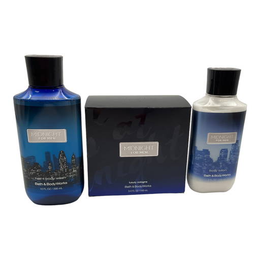 Midnight For Men Luxury Cologne, Hair & Body Wash, & Body Wash Set Of 3