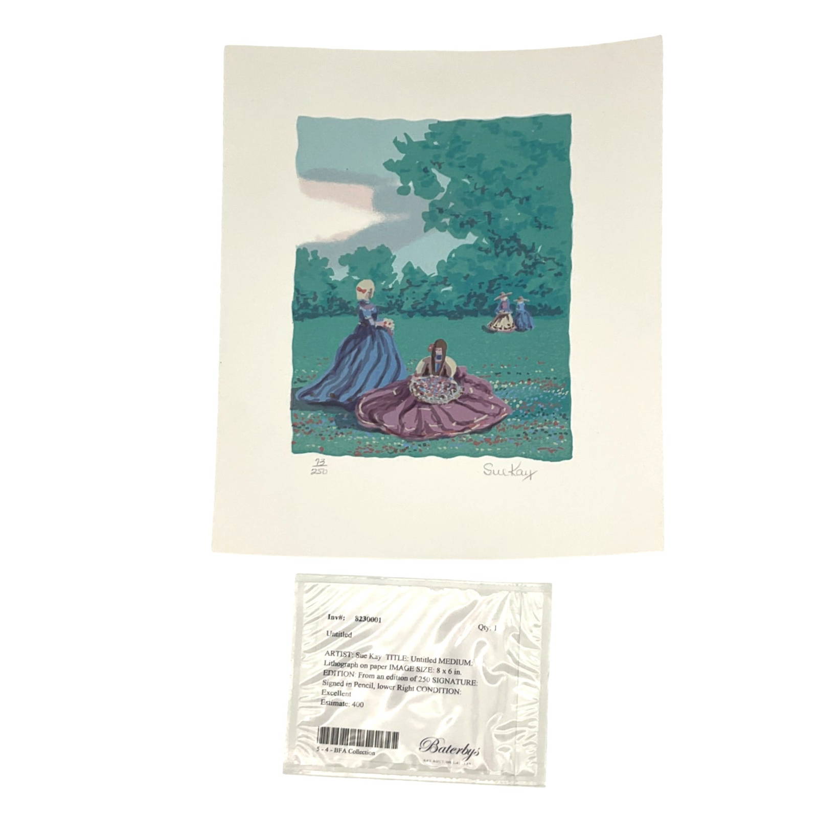 Sue Kay Untitled Lithograph Signed And Numbered Auction