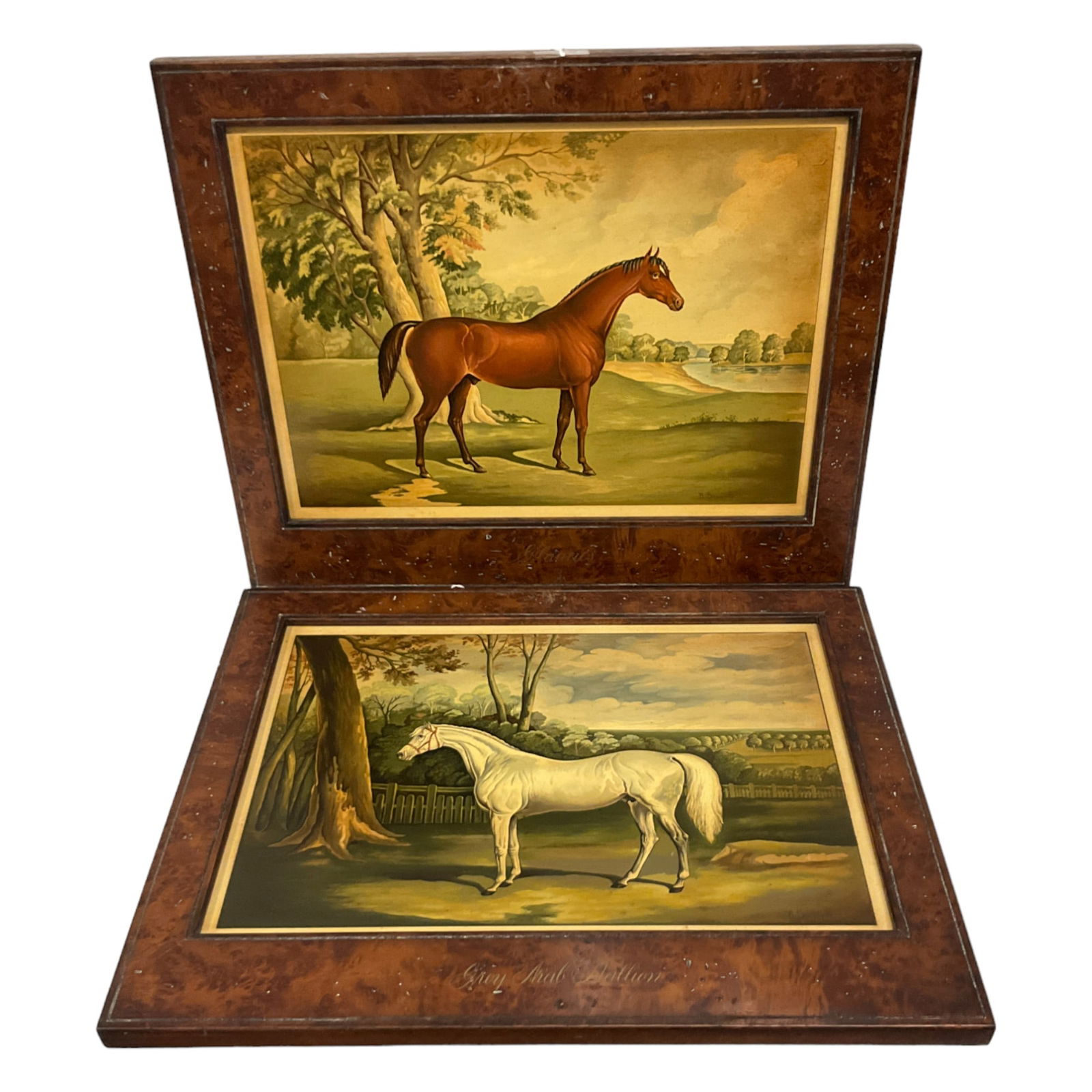 Pair Of Horse Portrait Serigraphs On Wood Auction