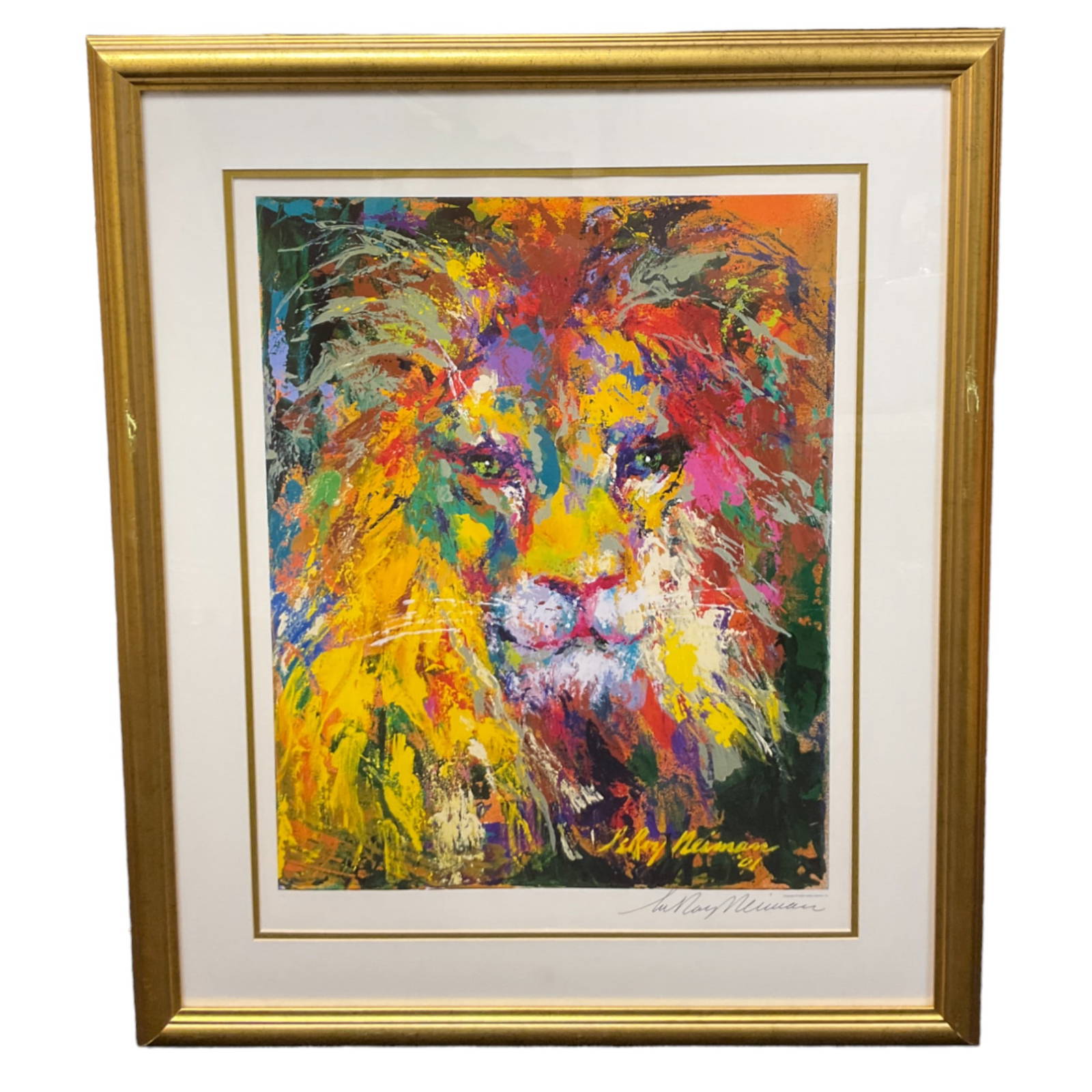 Leroy Neiman Signed Portrait Of The Lion Auction