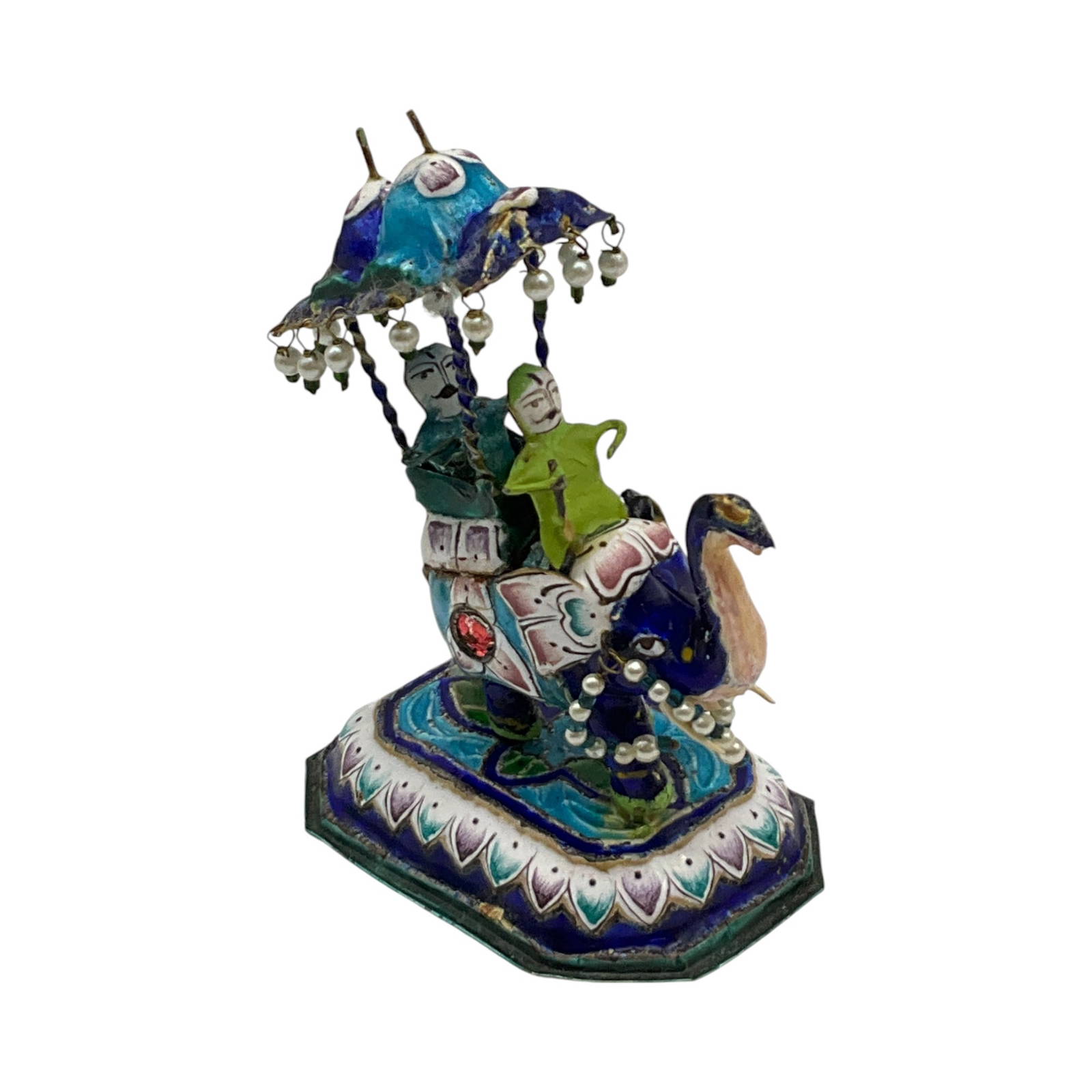 Enamel Mixed Metal Elephant Palanquin Figure Auction