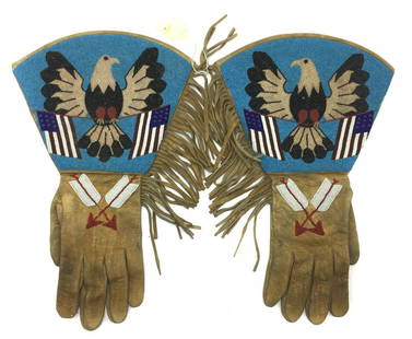 Plateau Pictorial Beaded Gauntlets