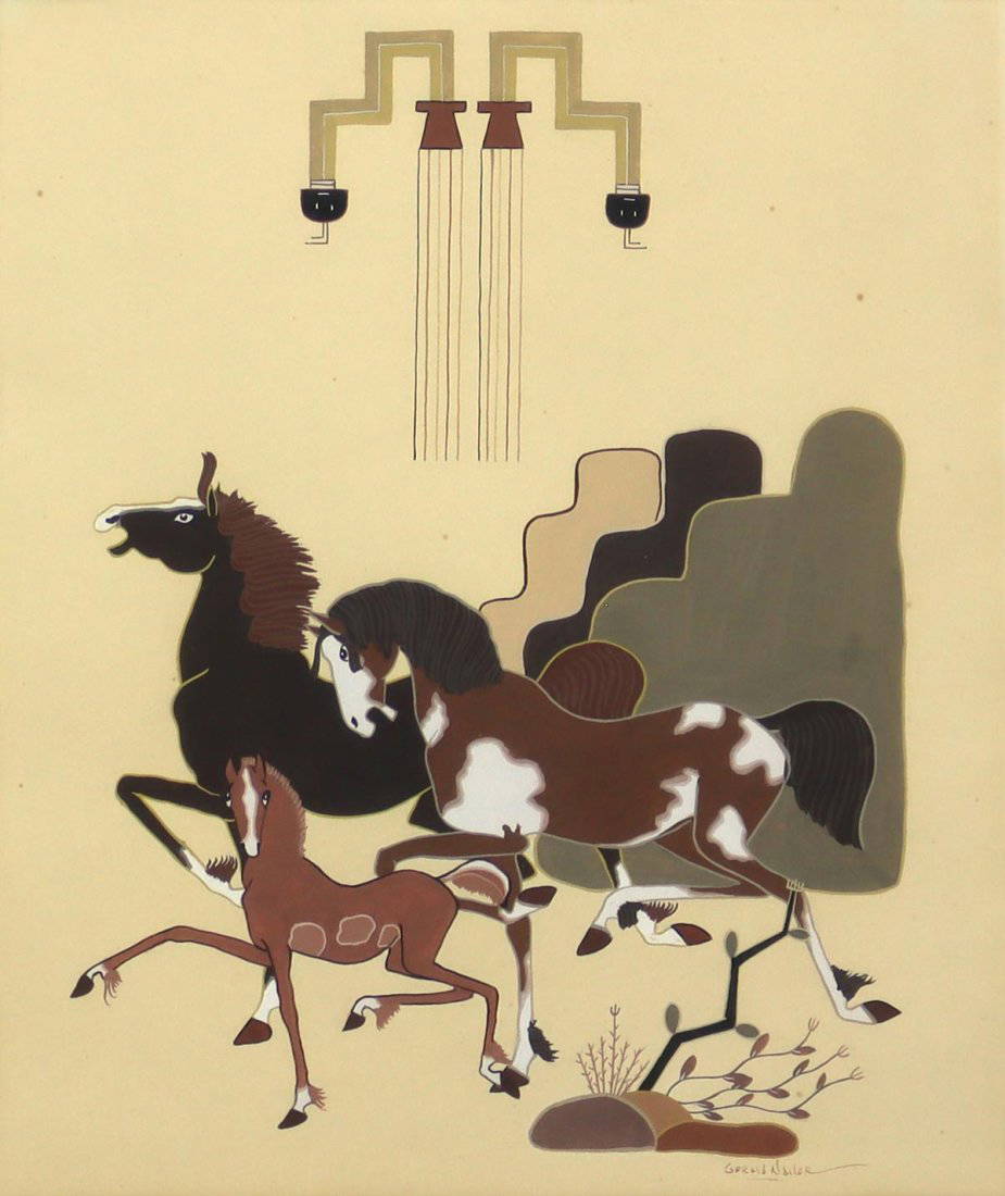 Gerald A. Nailor - Toh Yah, Walking By The River Auction