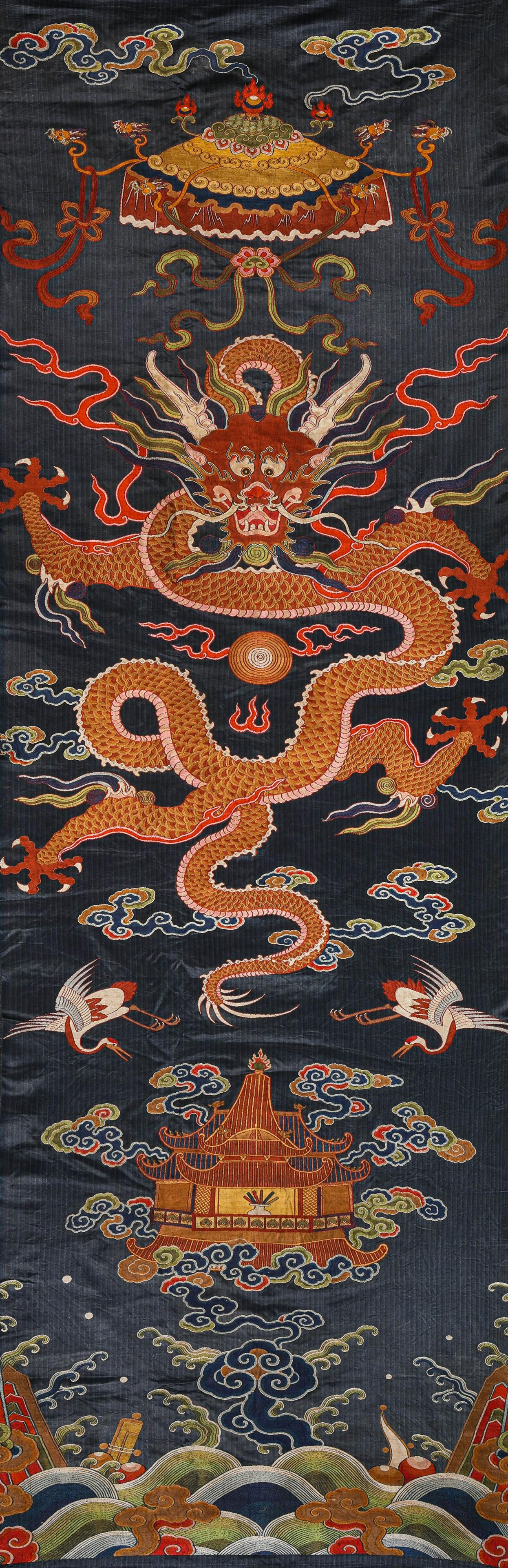 A Silk Dragon Scroll Auction