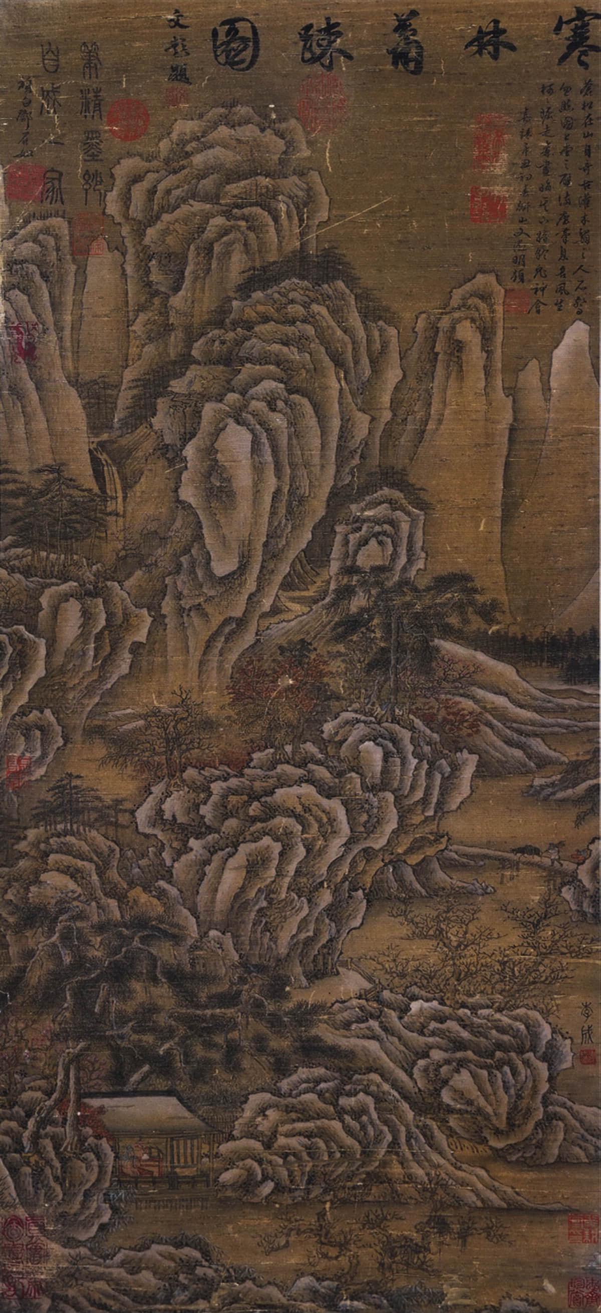Li Cheng Mark, Chinese Landscape Painting Silk Scroll Auction