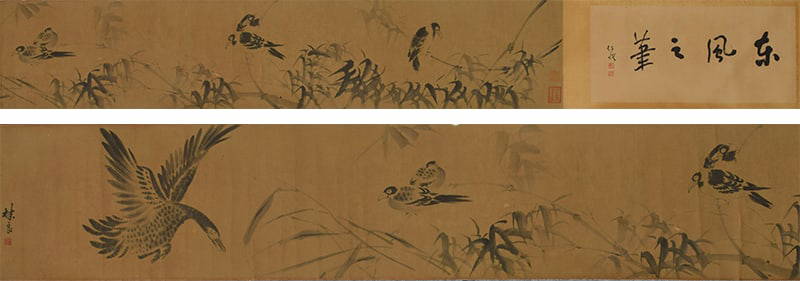 Lin Liang, Flowers And Birds, Ink And Color On Paper Handscroll