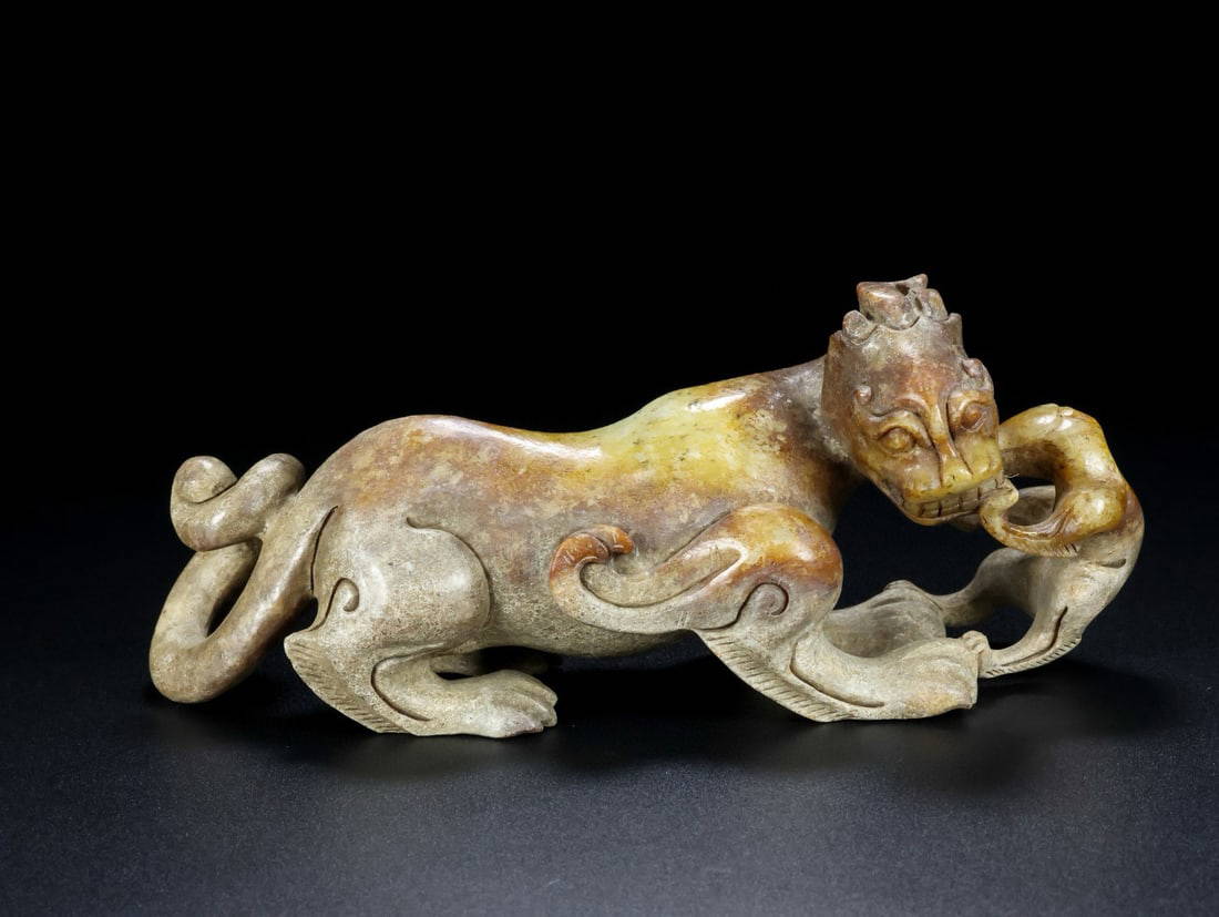 Jade Carved Beast Shape Ornament Auction