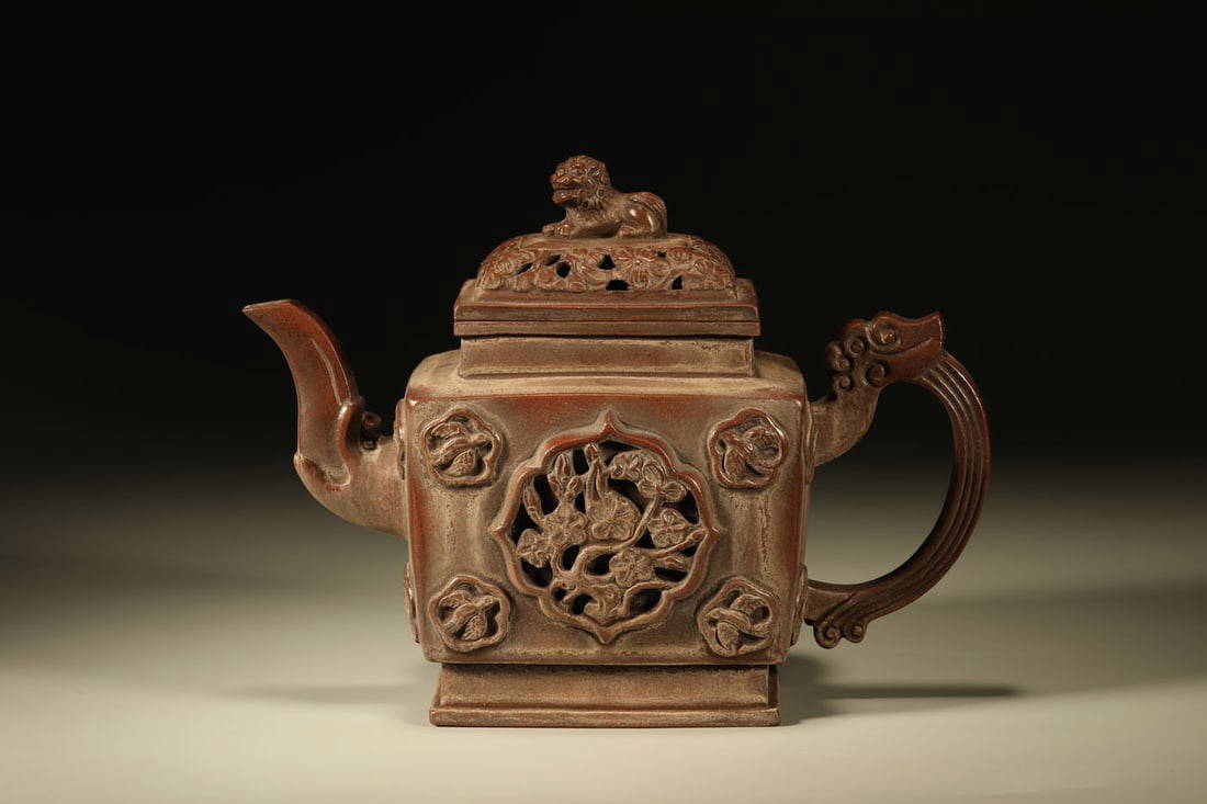 Purple Clay Carved Magpie With Plum Flower Pattern Teapot And Beast ...