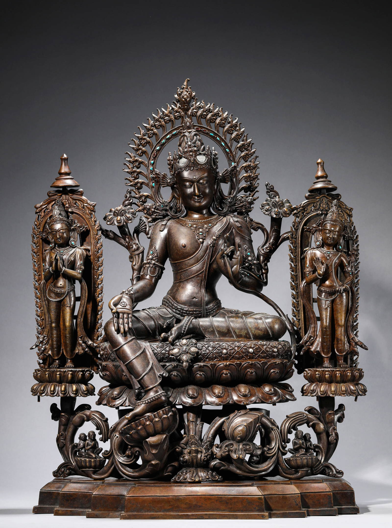 A Tibetan Pala Dynasty Style Green Tara Statue Auction