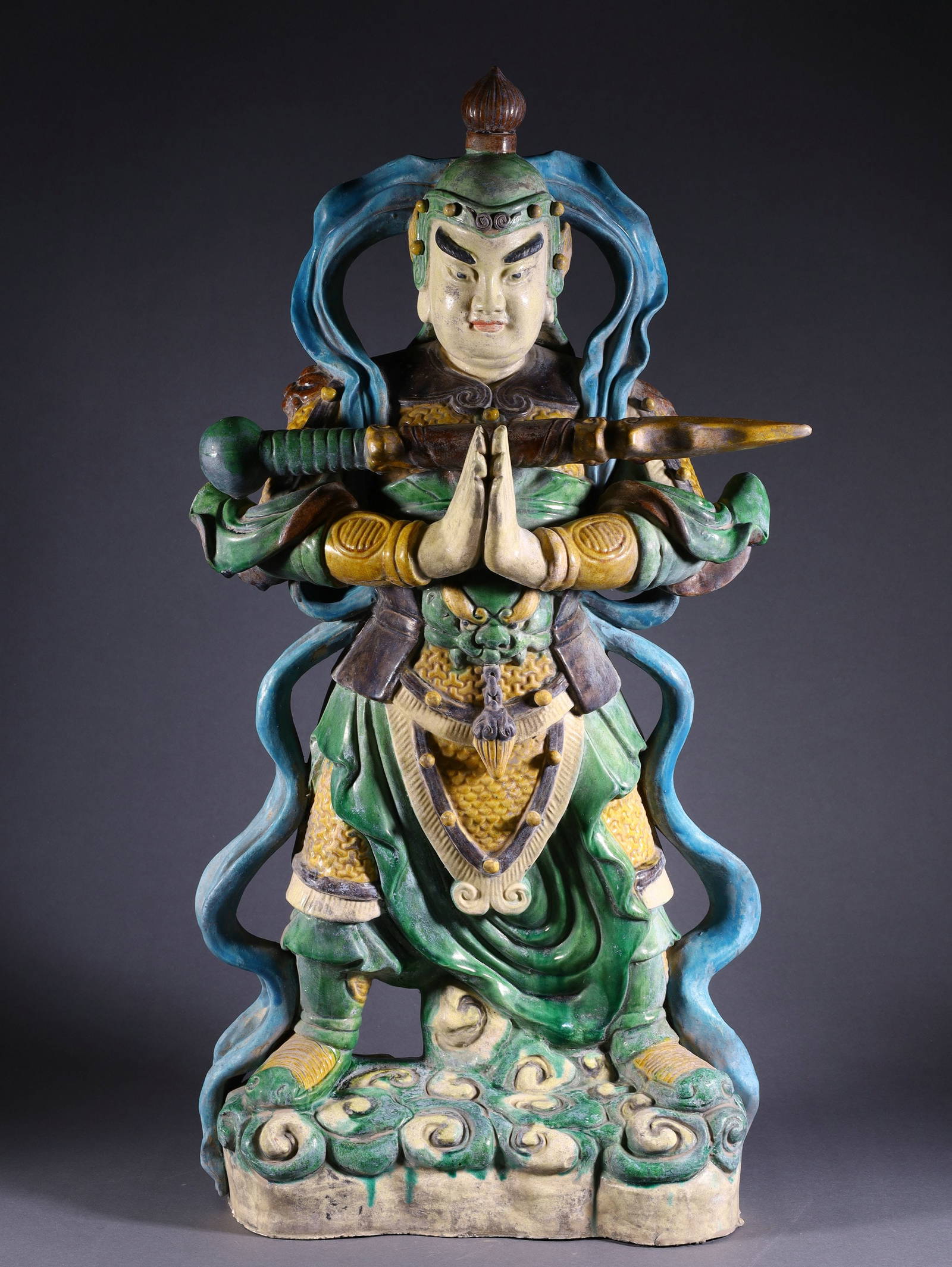 A Porcelain Figure Of Weituo Auction