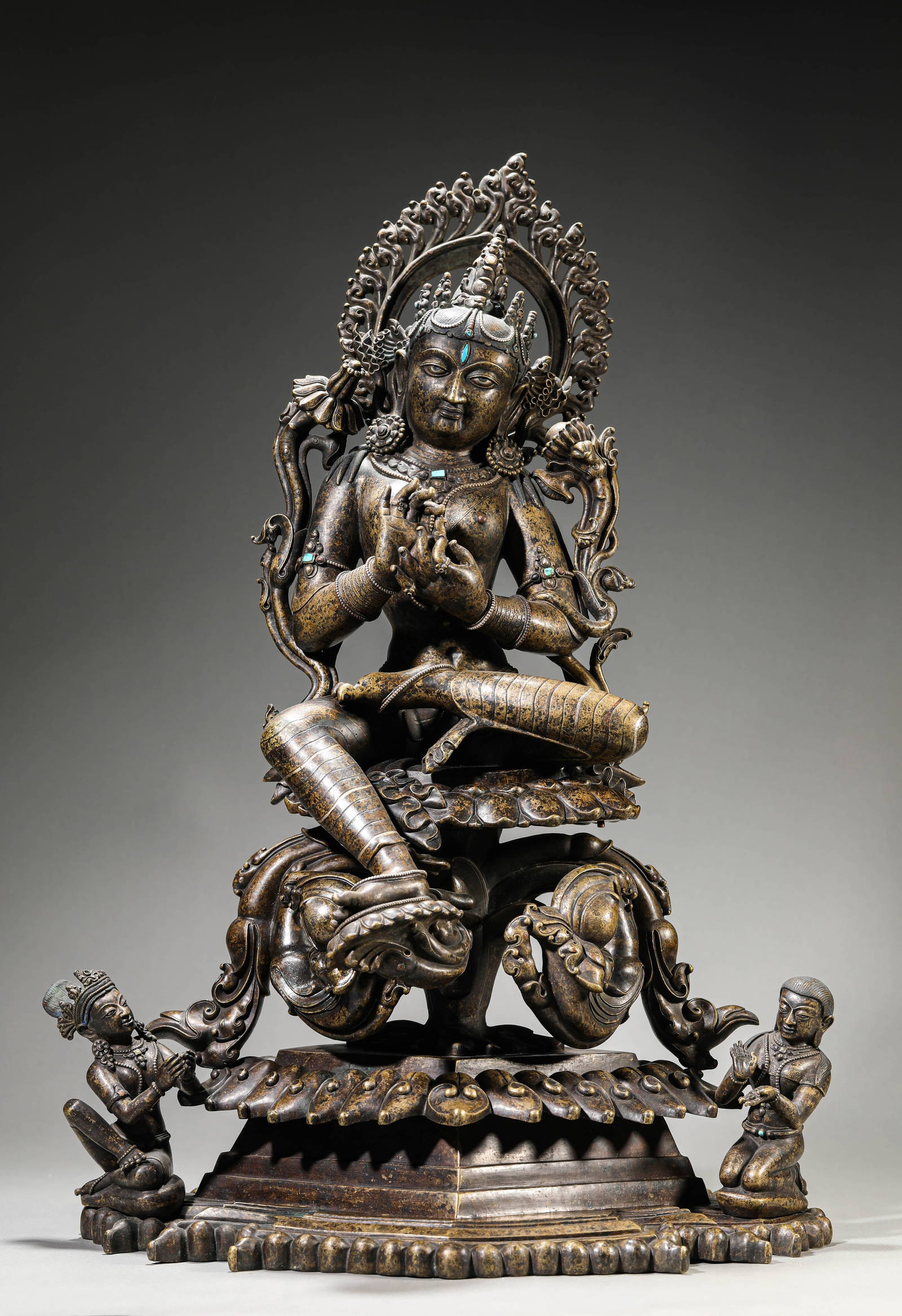 A Tibetan Pala Dynasty Silver Inlaid Tara Statue Auction