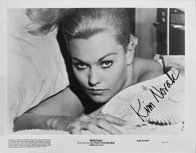 Vertigo Kim Novack Signed Movie Photo