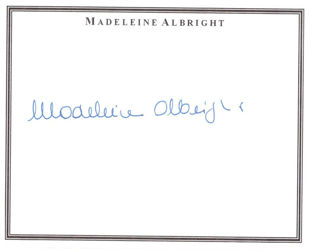 Madeleine Albright Signature Cut