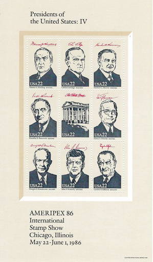 Presidents Of The United States: Iv Souvenir Stamp