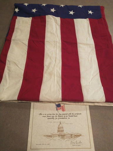 Us Flag Flown Over Capitol 1990