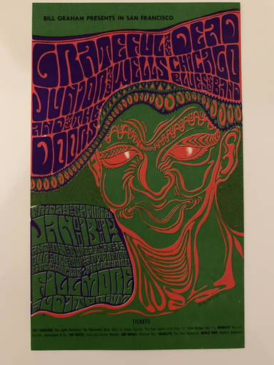 Grateful Dead Doors 1967 Bg 45 Fillmore Card