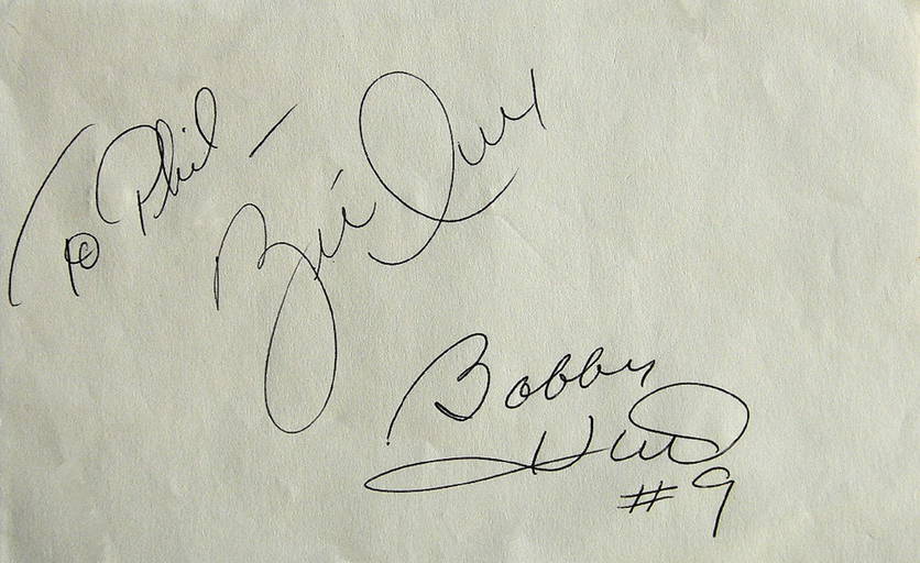 Brett Hull & Bobby Hull Signature Slip