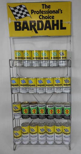 Bardahl Oil Can Rack With Cans