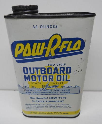 Pow R Flo Outboard Motor Oil Flat Quart Can