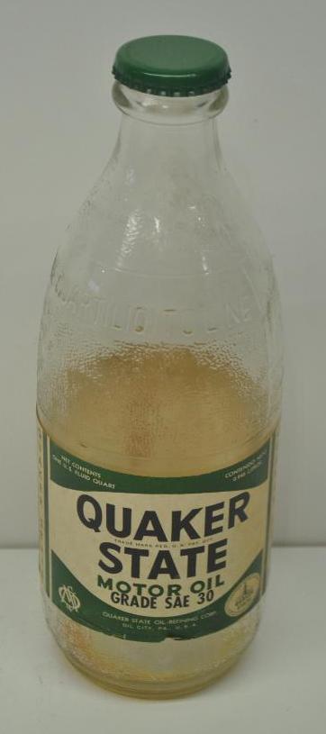 Quaker State Motor Oil Wartime Quart Bottle Auction