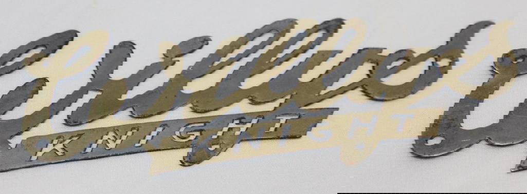 Willy's Knight Motor Car Co Radiator Script Emblem