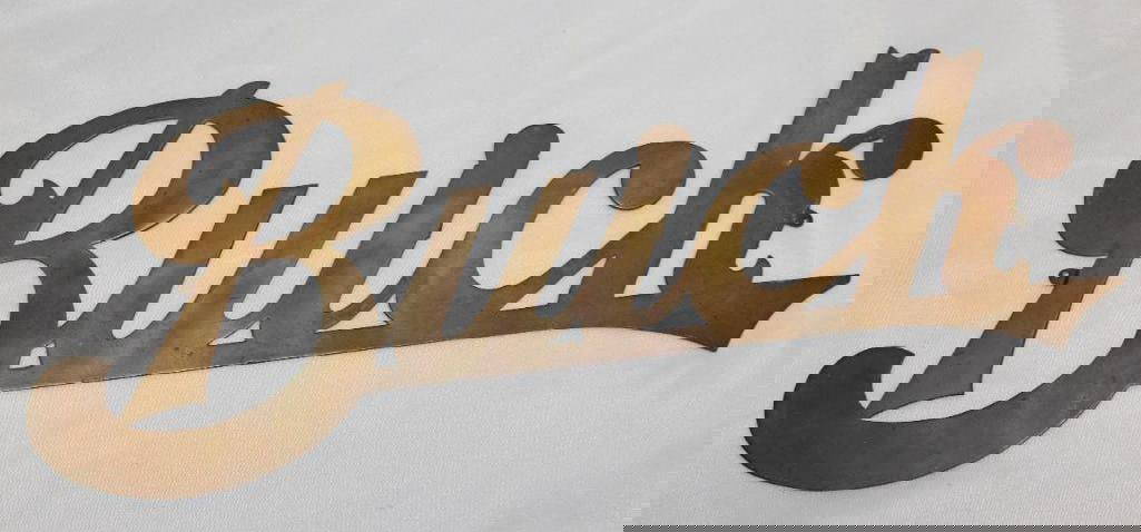 Buick Motor Car Co Brass Radiator Script Emblem Large Auction