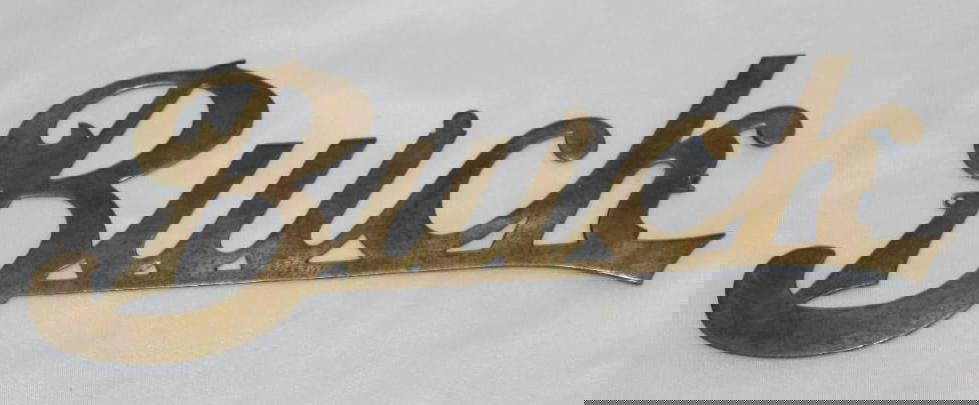 Buick Motor Car Co Brass Radiator Script Emblem Auction