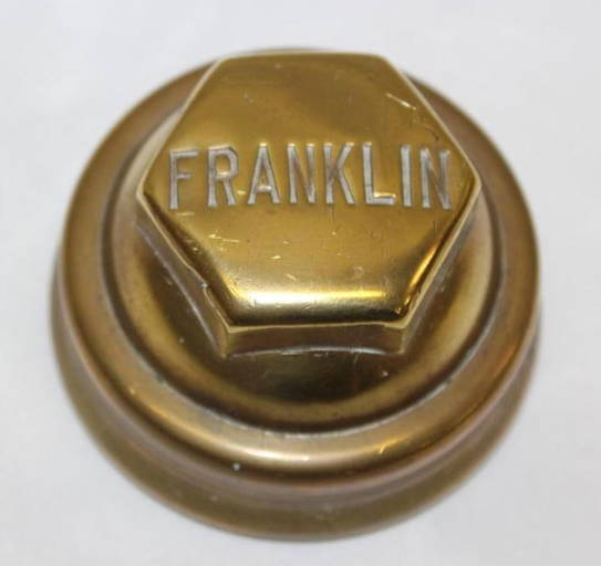 Franklin Automobile Co Brass Threaded Hubcap