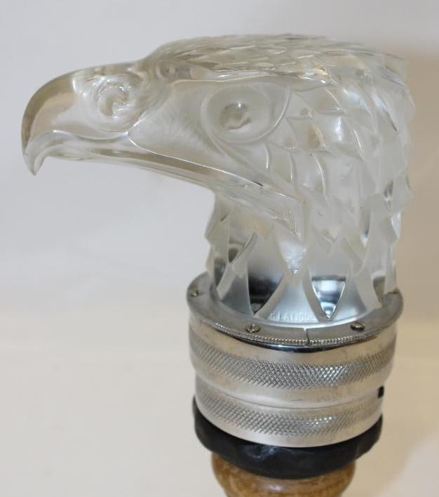 Lalique Glass Eagles' Head Radiator Mascot Hood Ornament