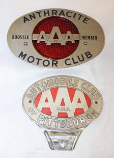 Group Of 2 Aaa Auto Club Emblem Badges