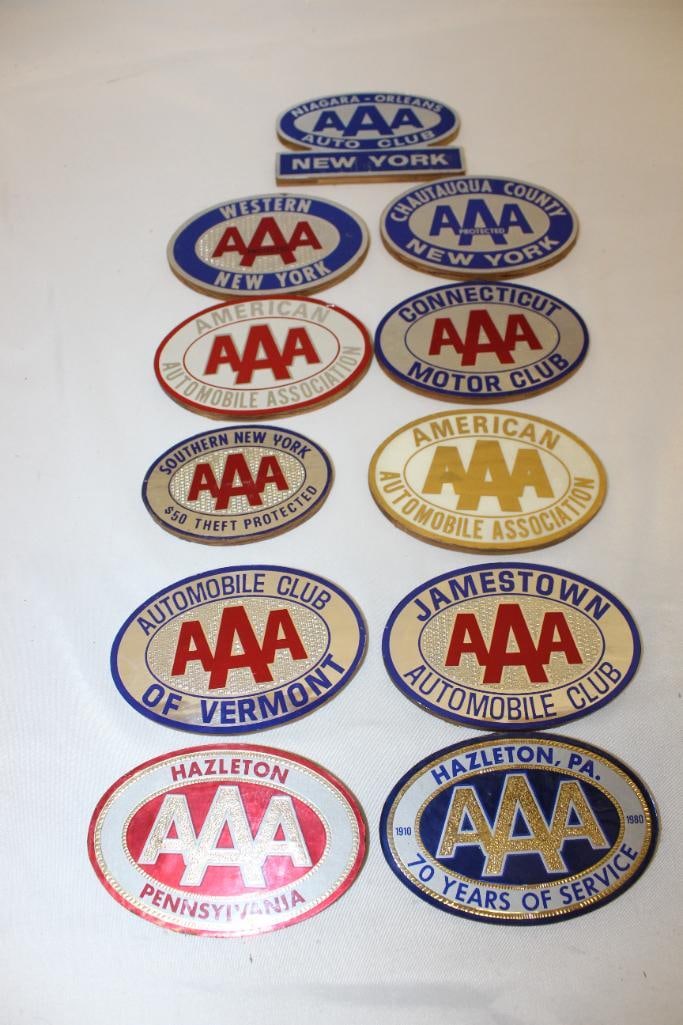 Group Of 11 Aaa Auto Club Emblem Badges