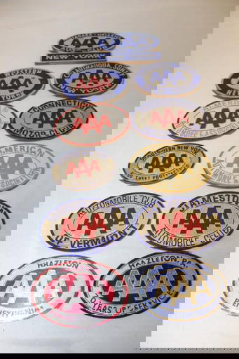 Group Of 11 Aaa Auto Club Emblem Badges