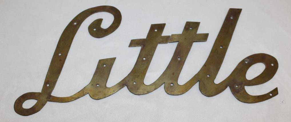 Brass Little Motor Car Co Radiator Script Emblem Auction