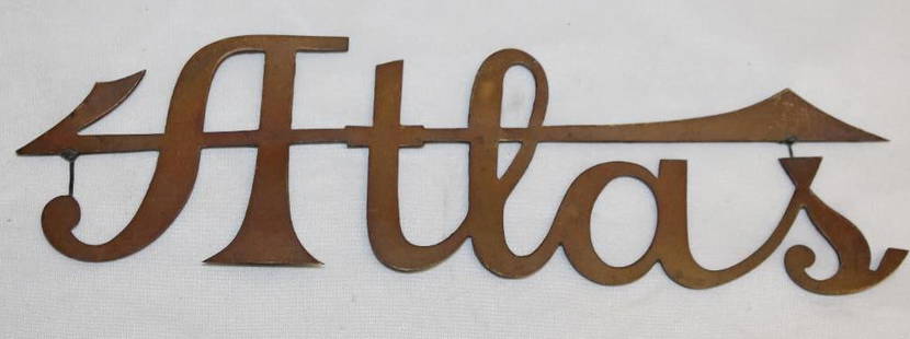 Brass White Motor Car Co Radiator Script Emblem