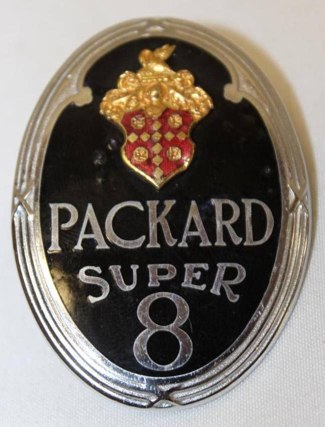 1933-1938 Packard Motor Car Co Super 8 Radiator Emblem Badge Auction