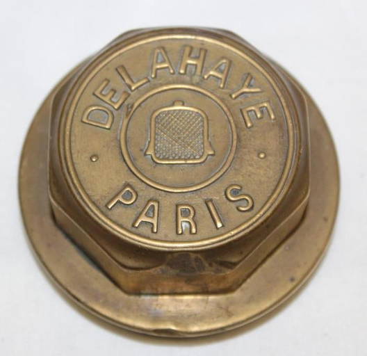 Delahaye Motor Car Co Brass Automobile Threaded Hubcap