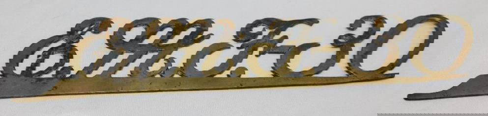 Brass Emf30 Radiator Script Emblem Auction