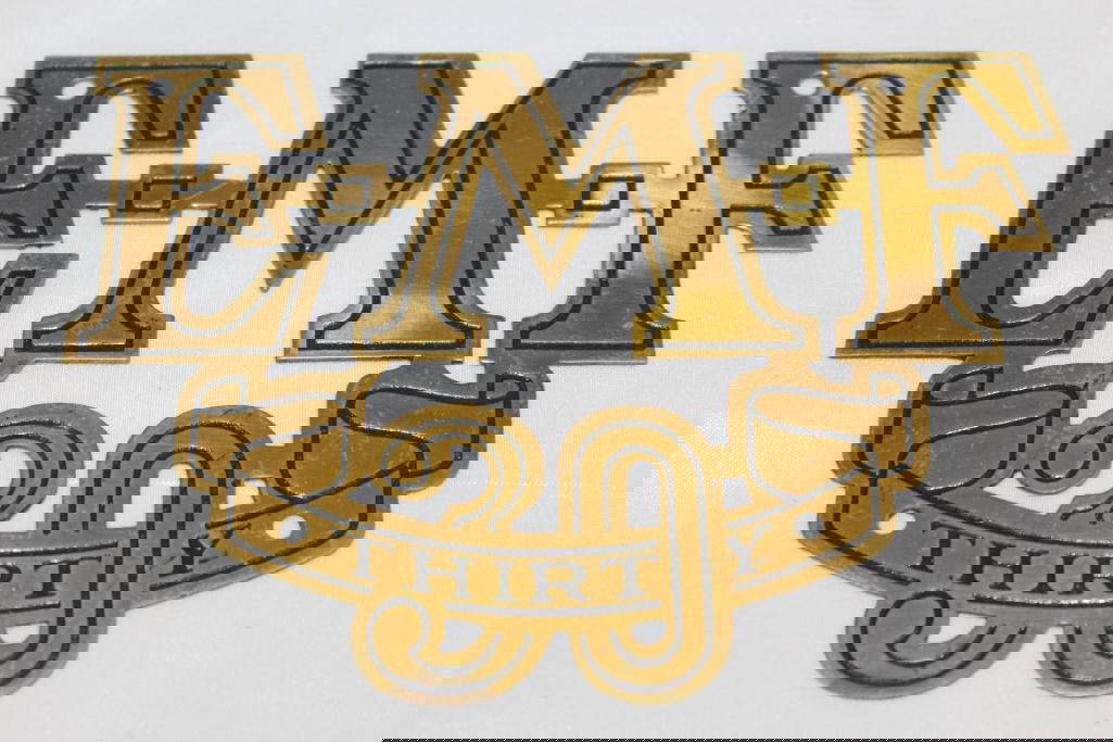 Brass Emf30 Radiator Script Emblem Auction