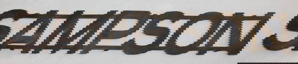 Brass Tourist Motor Car Co Radiator Script Emblem