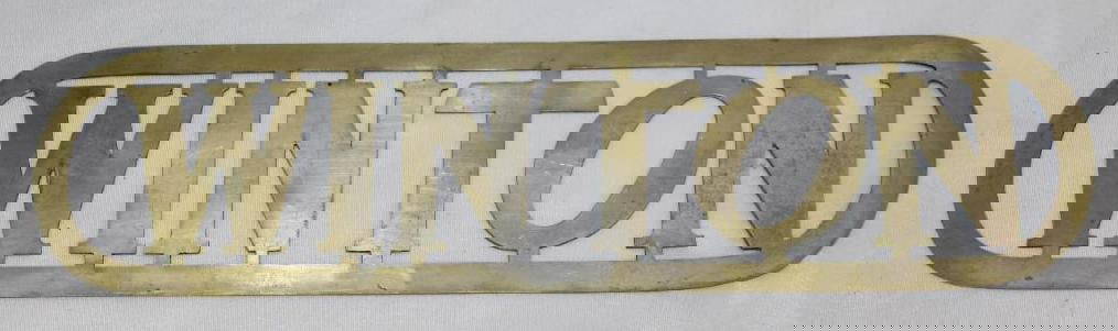 Brass Winton Motor Car Co Radiator Script Emblem