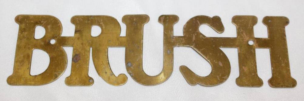 Brass Brush Radiator Script Emblem