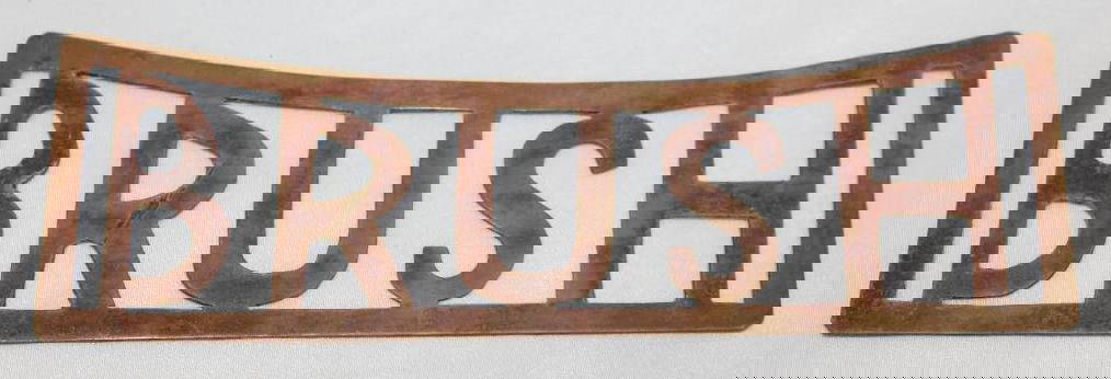 Brass Brush Radiator Script Emblem Auction